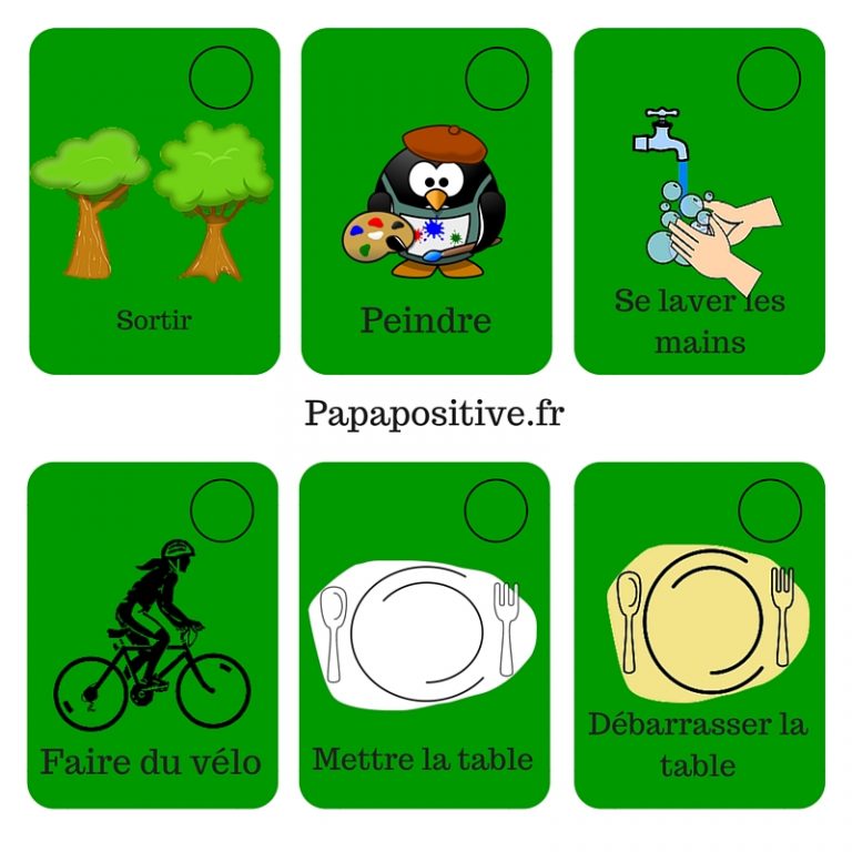 Cartes activités et routines (téléchargement gratuit) - Papa positive