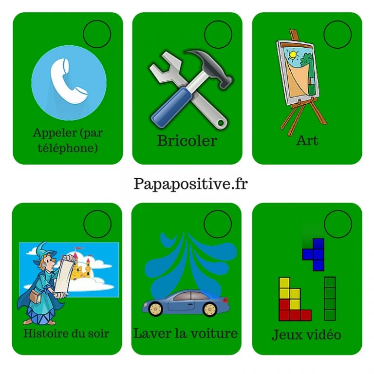 Cartes activités et routines (téléchargement gratuit) - Papa positive
