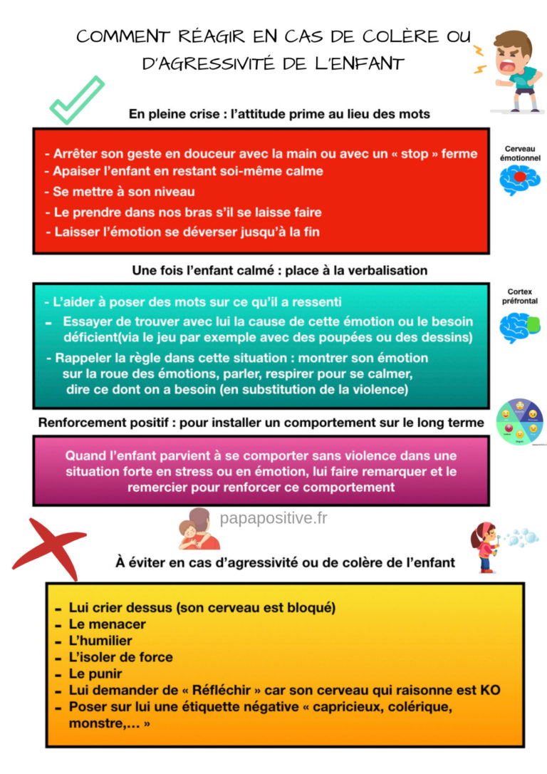 Comment réagir en cas de colère ou d'agressivité d'un enfant - Papa positive