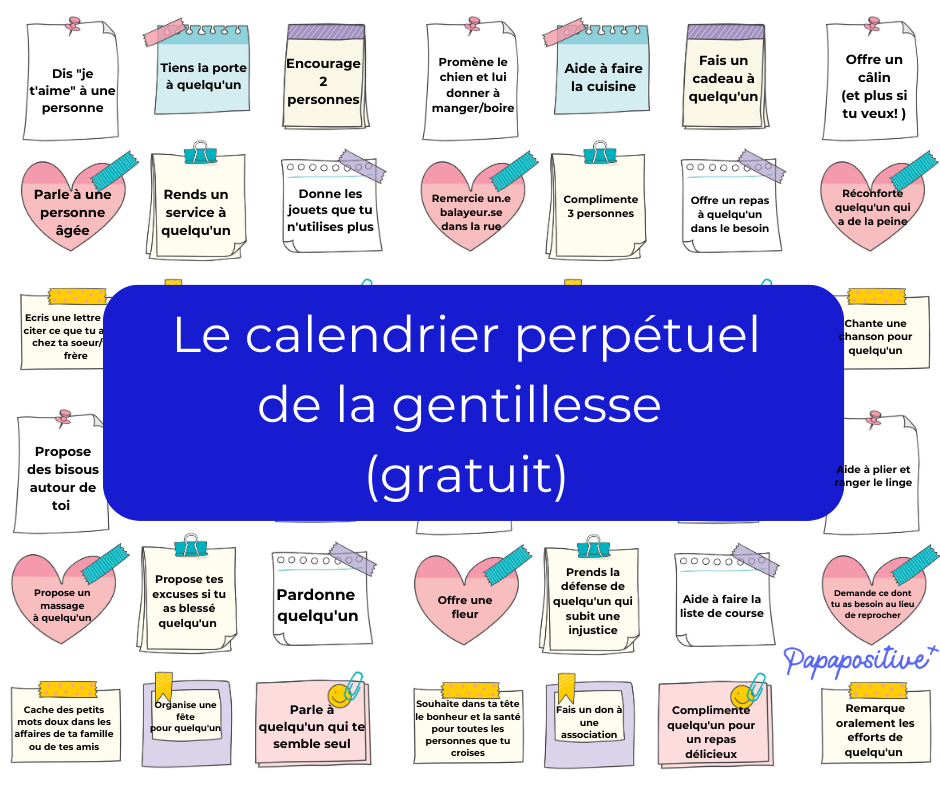 Le calendrier perpétuel de la gentillesse (téléchargement gratuit ...