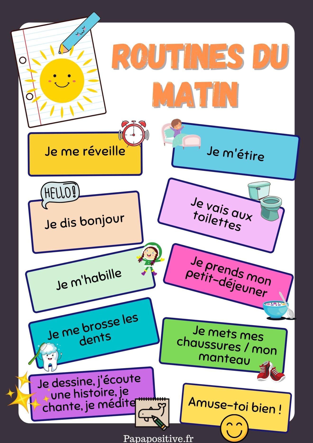L'affiche des routines du matin et du soir en téléchargement gratuit ...