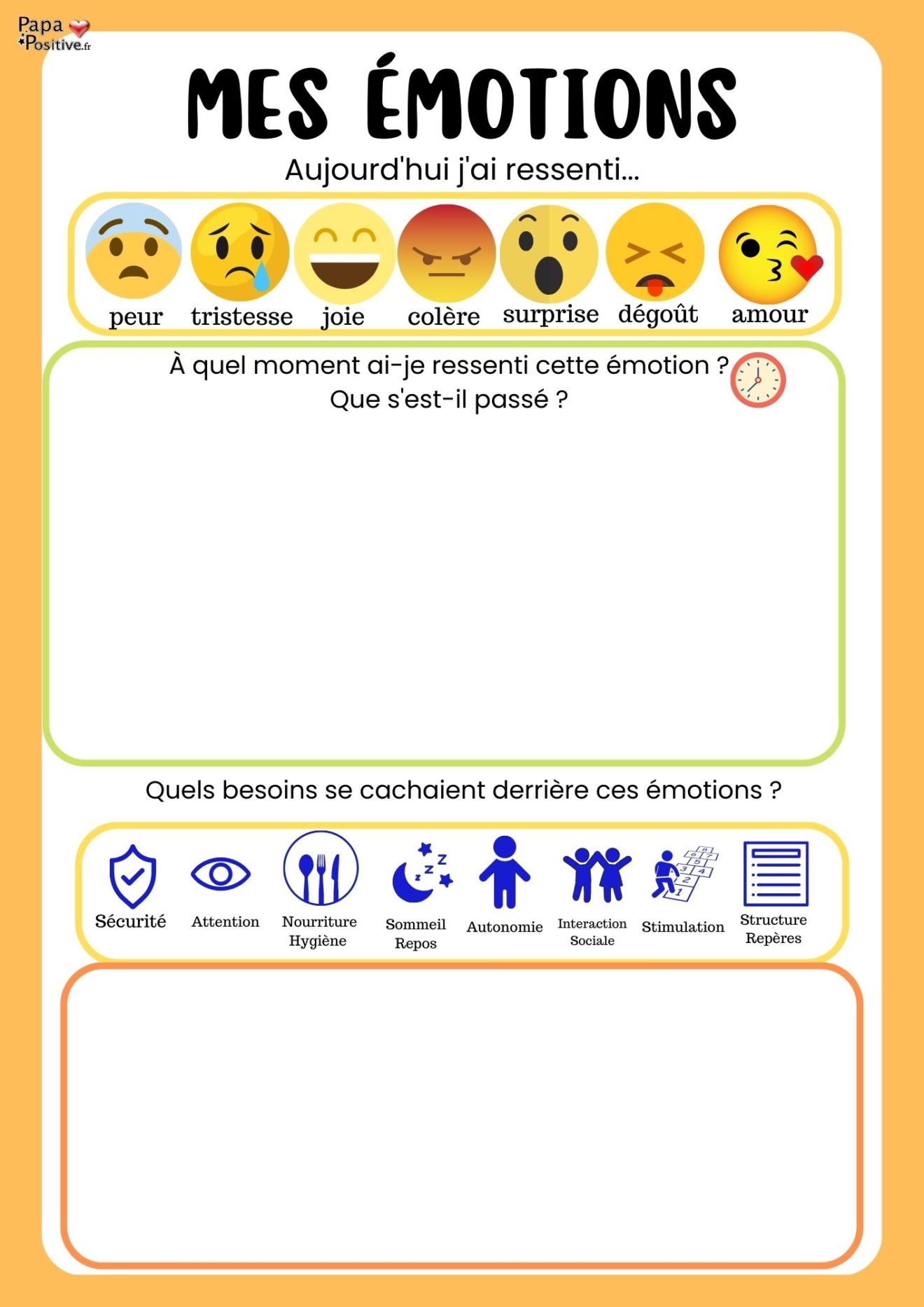 Le journal des mes émotions - Papa positive