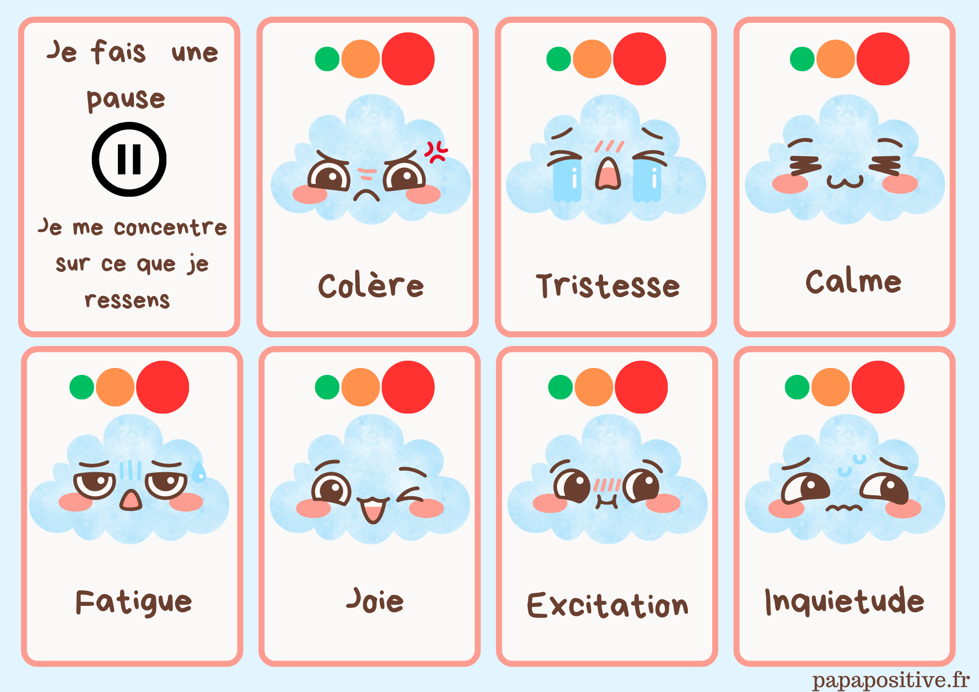 Des cartes émotions à utiliser en classe ou à la maison - Papa positive