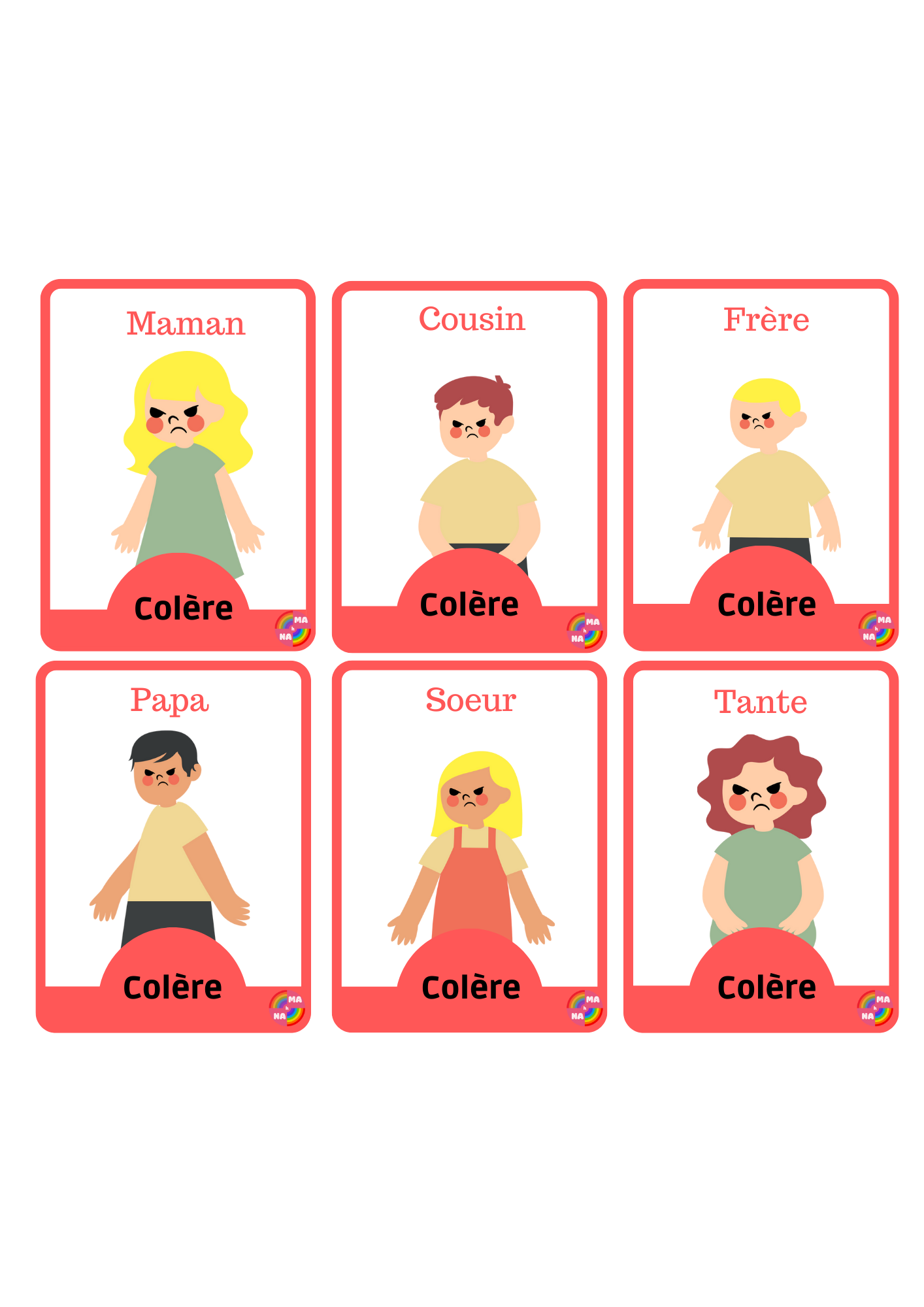 Le jeu des 7 familles des émotions – Papa positive