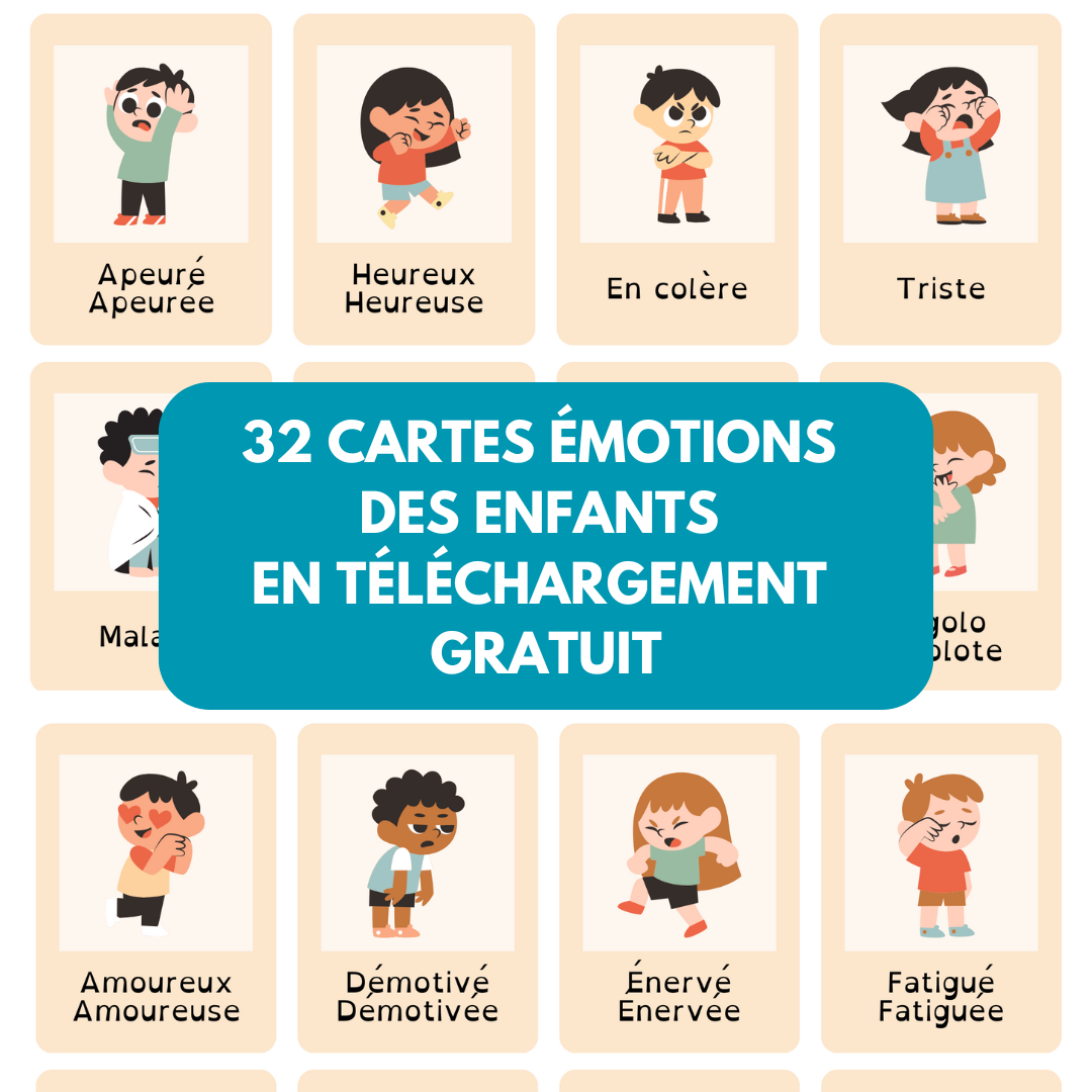 32 cartes humeur-émotions-sentiments des enfants - Papa positive