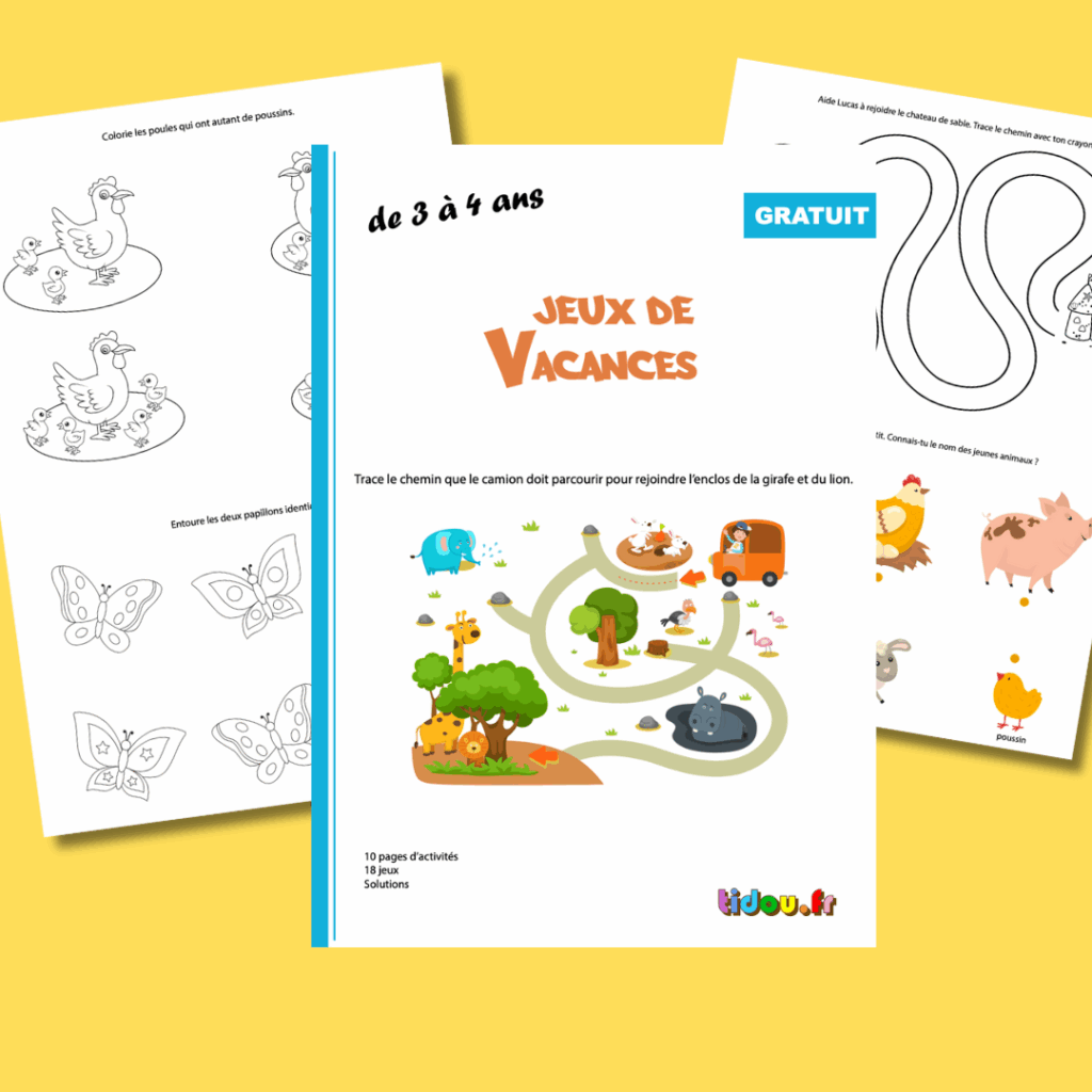 Un cahier d’activités ludique et gratuit pour les enfants de 3 à 4 ans - Papa positive