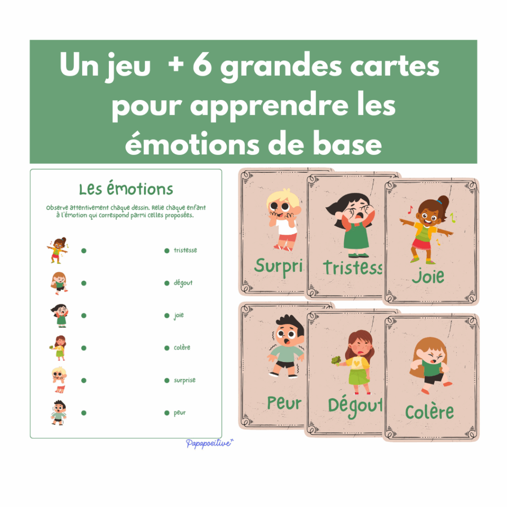 Un jeu pour apprendre le nom des émotions de base - Papa positive