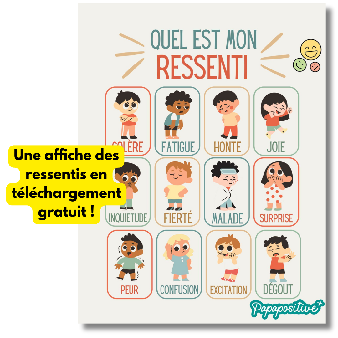 L'affiche des ressentis des enfants - Papa positive