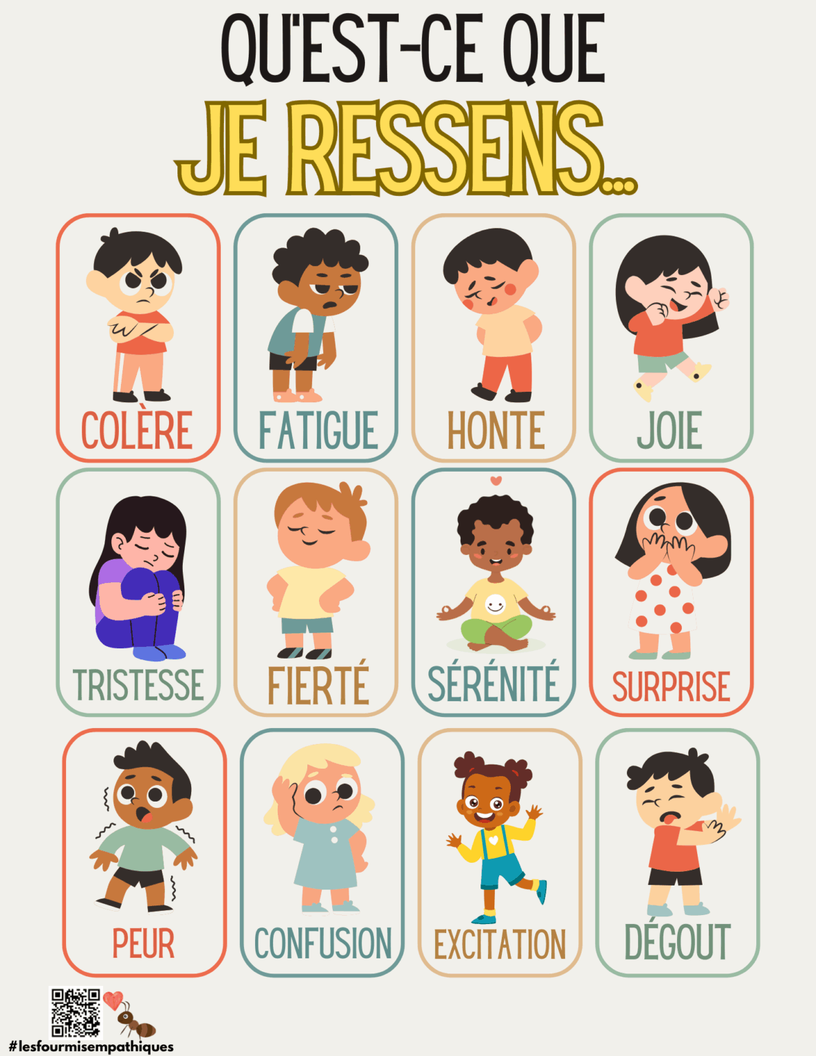 Affiche gratuite pour aider les enfants à exprimer leurs émotions ...